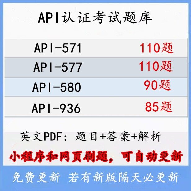 API-936 API-577 API-580 API-571认证题库怎么考？2025最新备考指南揭秘！-api-淘宝好物网
