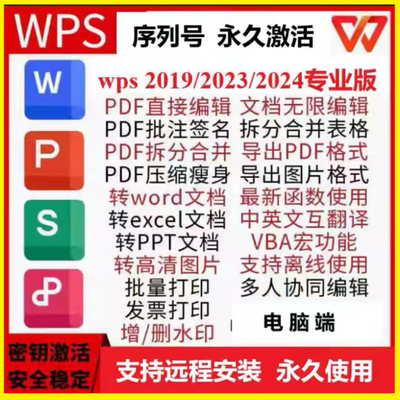 WPS 2024专业企业版永久激活如何操作？支持PDF编辑与VBA宏的使用方法是什么？_电子产品_淘宝数码网